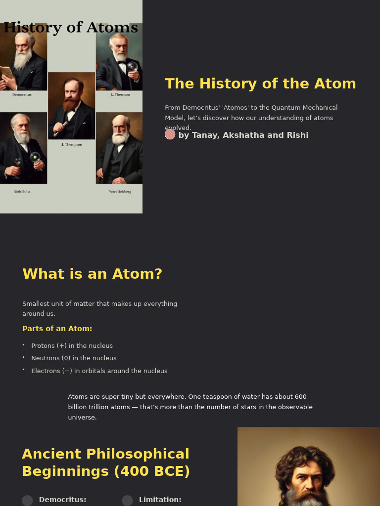 The History of The Atom | PDF | Atoms | Electron