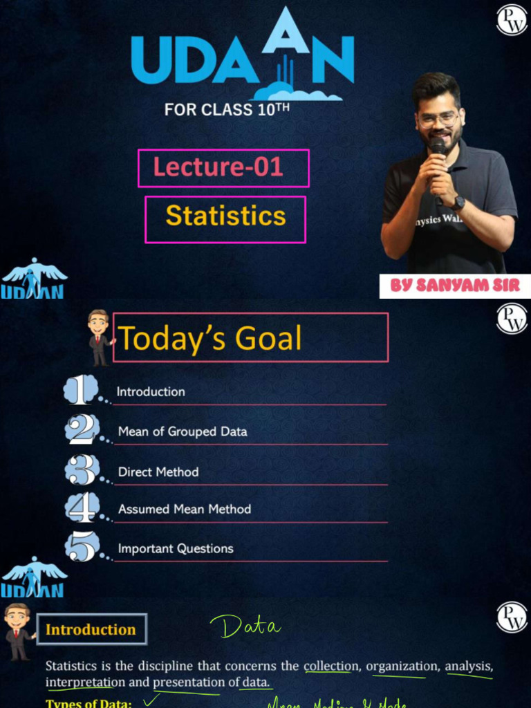 Statistics 01 - Class Note - (Udaan 2023) | PDF