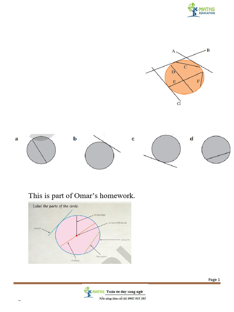 Circles and Polygons Homework Guide | PDF | Triangle | Circle
