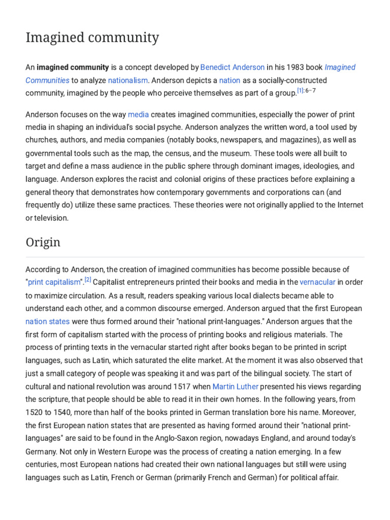 Imagined community | PDF | Political Science | Liberal Arts Education