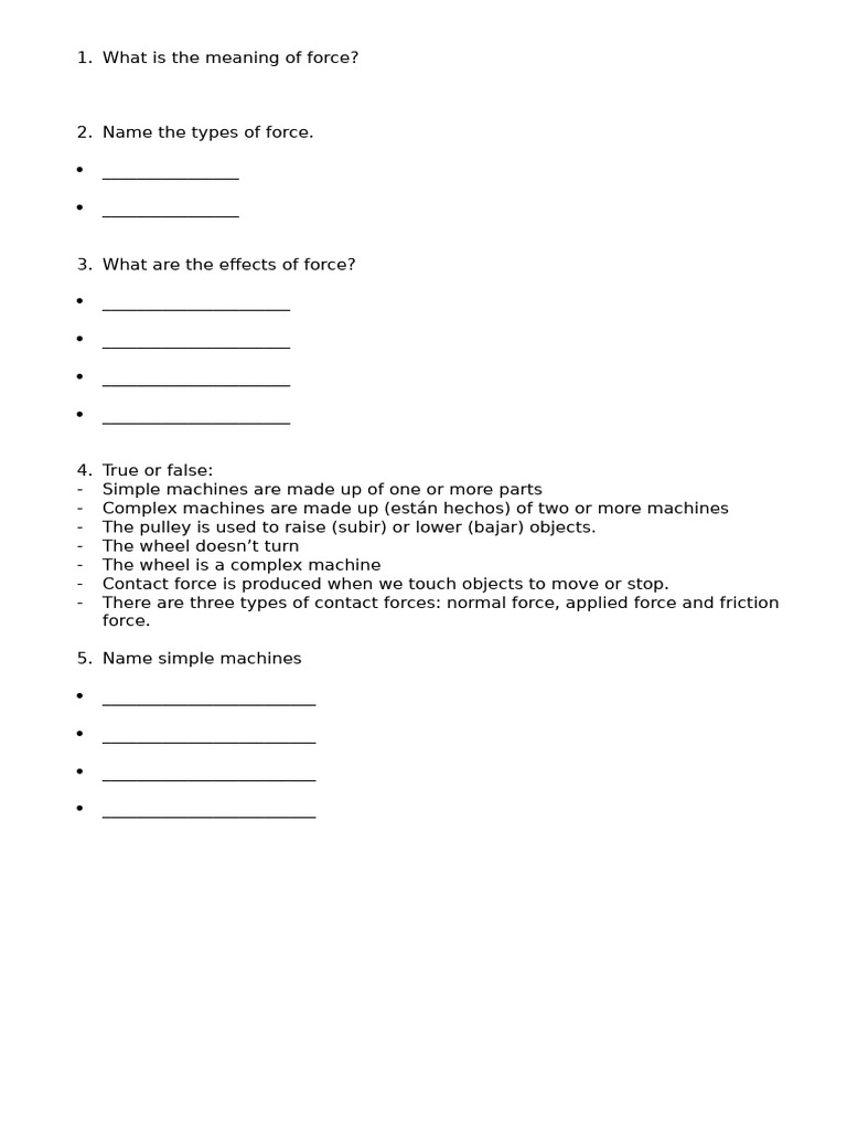 Understanding Force and Simple Machines | PDF