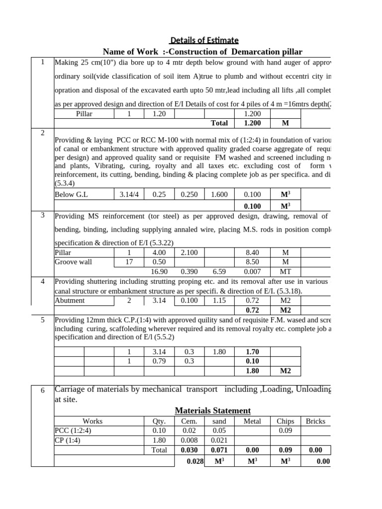 Demarcation Pillar (2) | PDF | Deep Foundation | Structural Engineering