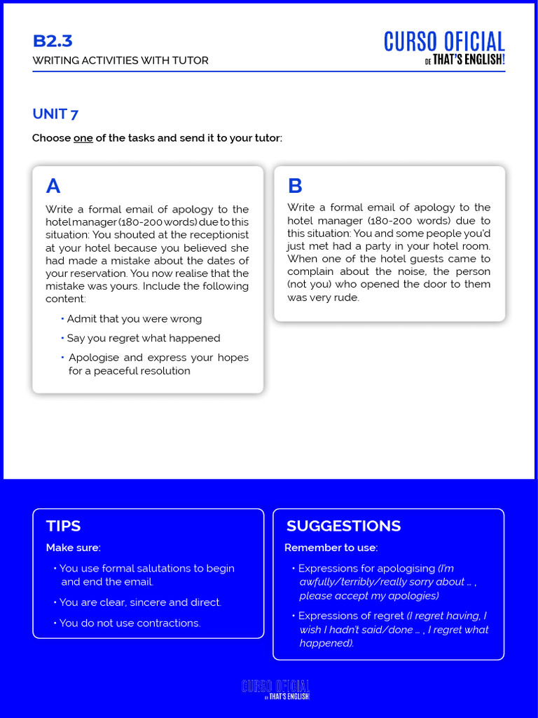 b23 Writing Task u7 | PDF