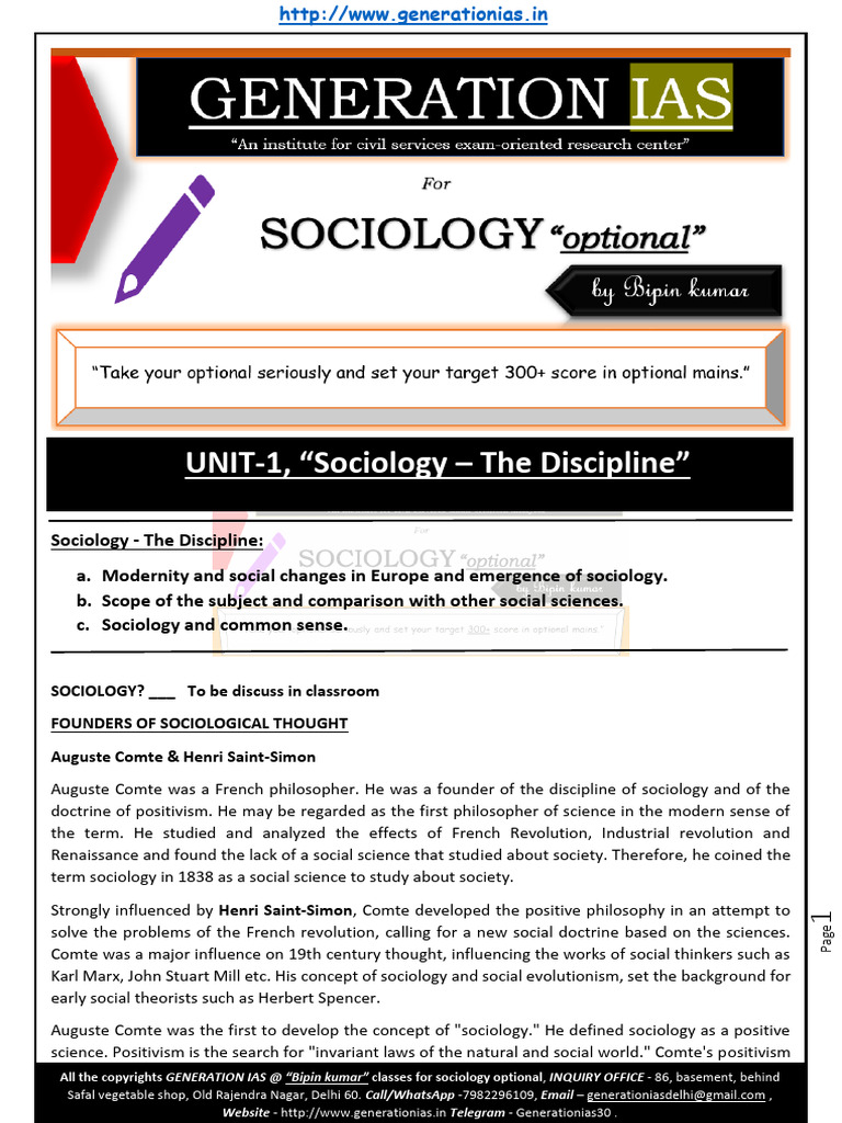 Unit-1 COMPILED | PDF | Sociology | Science Unit-1 COMPILED | PDF | Sociology | Science