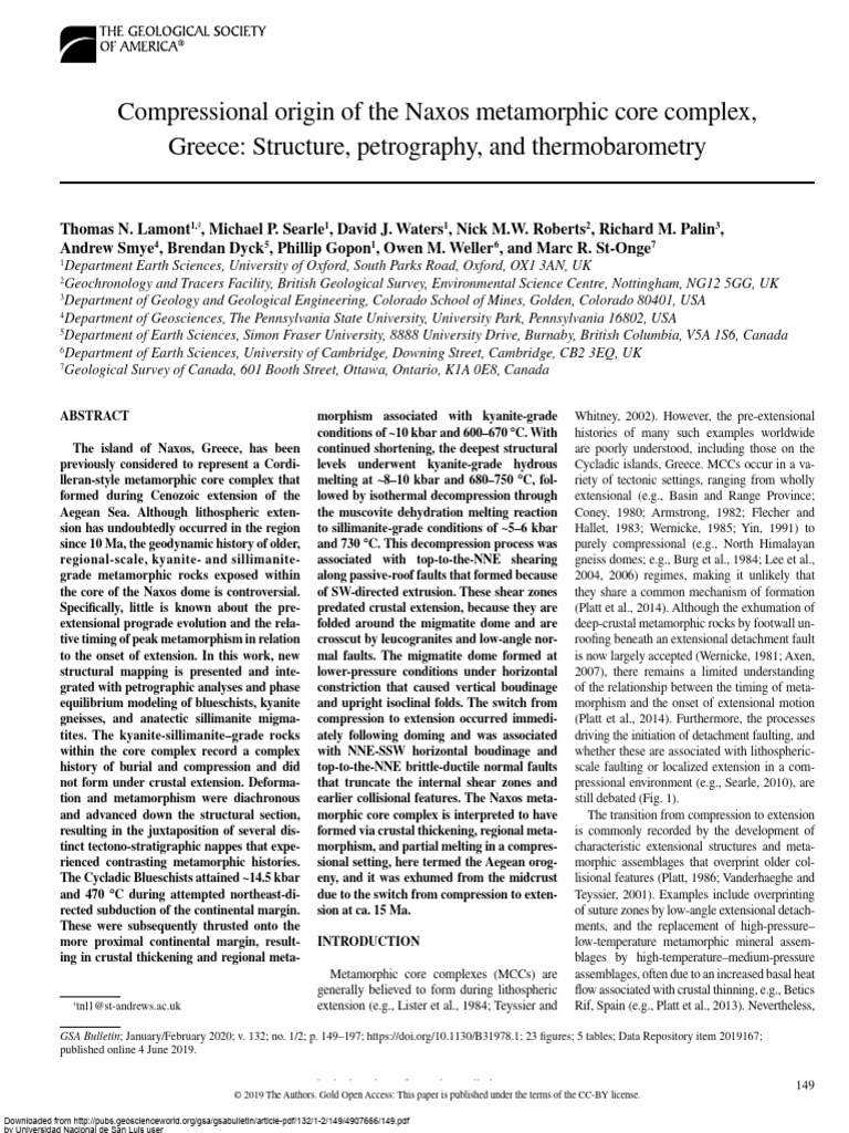Compressional Origin of The Naxos Metamorphic Core Complex | PDF ...