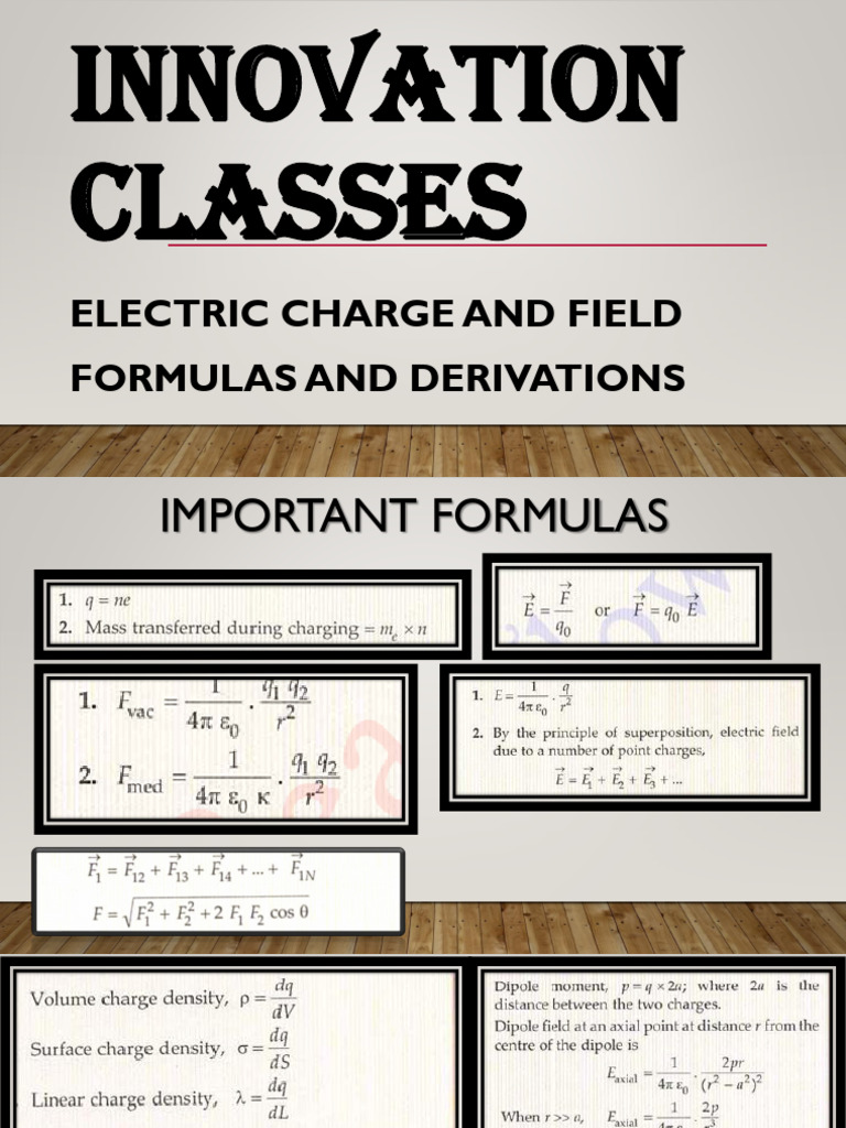 Electrostatic Formulas and Derivation | PDF