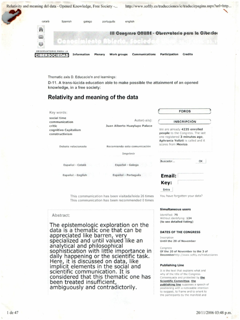Relativity and Meaning of The Data | PDF