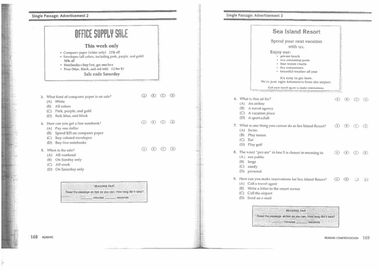 TOEIC Reading Example | PDF