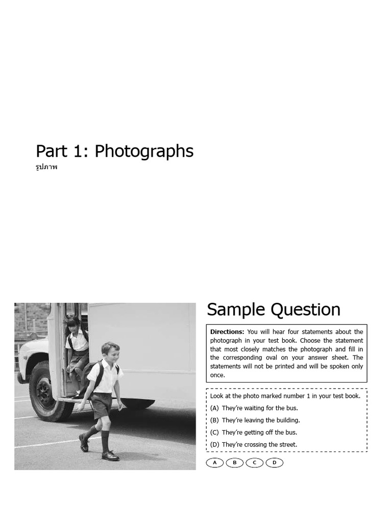 TOEIC Listening: Photograph Description Guide | PDF