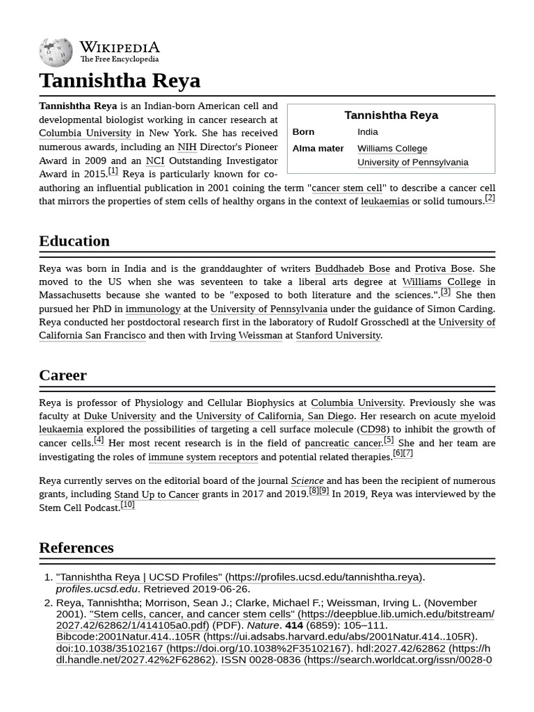 Tannishtha_Reya | PDF | Cell Biology | Medical Specialties