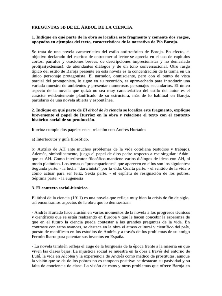 PREGUNTAS 5B DE el aÌ rbol de la ciencia. | PDF | Arthur Schopenhauer