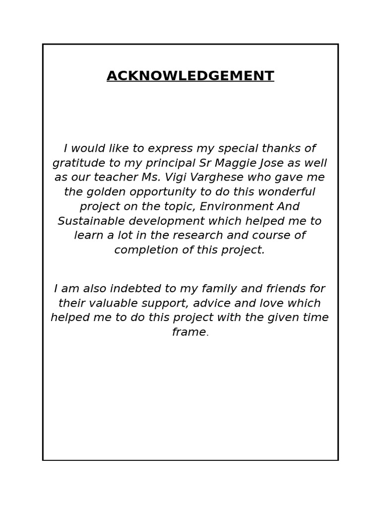 Student Project Acknowledgement | PDF