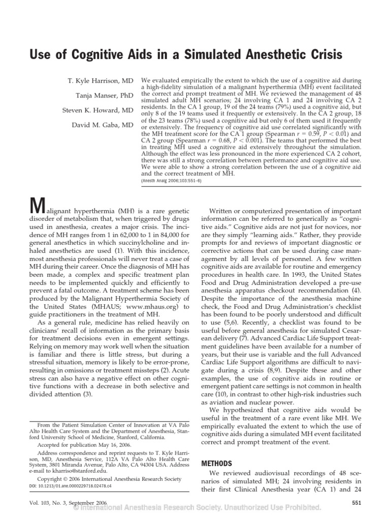 Harrison Et Al-2006-Anesthesia & Analgesia | PDF | Anesthesia ...