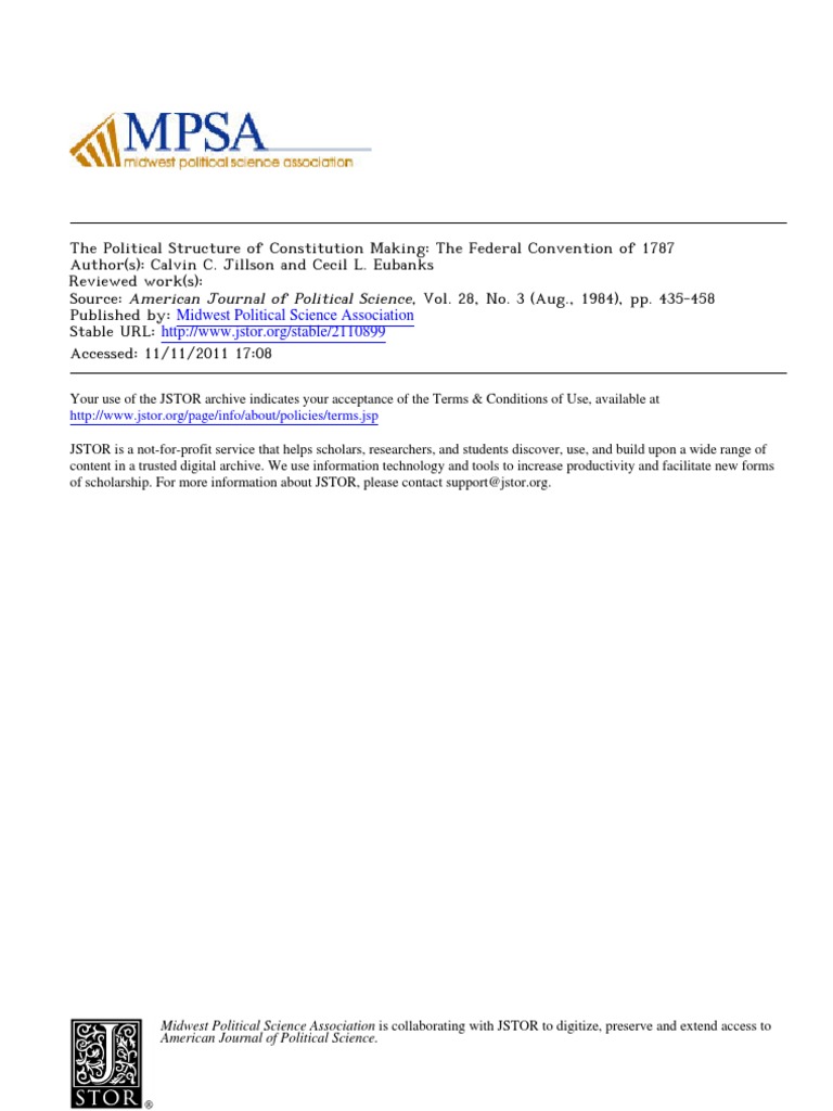 Jillson - The Political Structure of Constitution Making The Federal ...