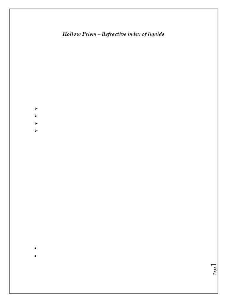 Hollow Prism (1) | PDF | Refraction | Light