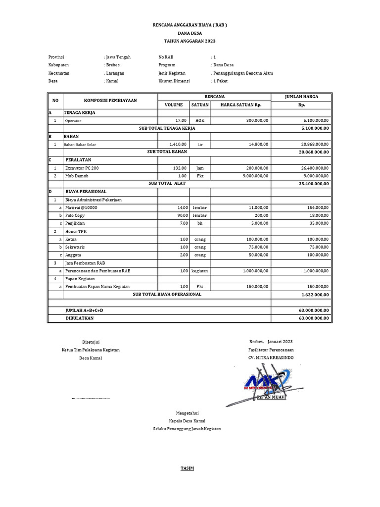 RAB ALAT BERAT OKE | PDF