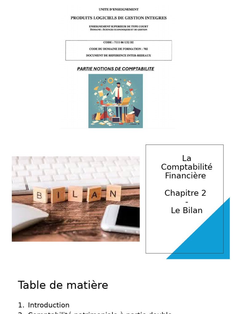 La Comptabilité Financière - Chapitre 2 - Le Bilan | PDF | Bilan comptable | Comptabilité