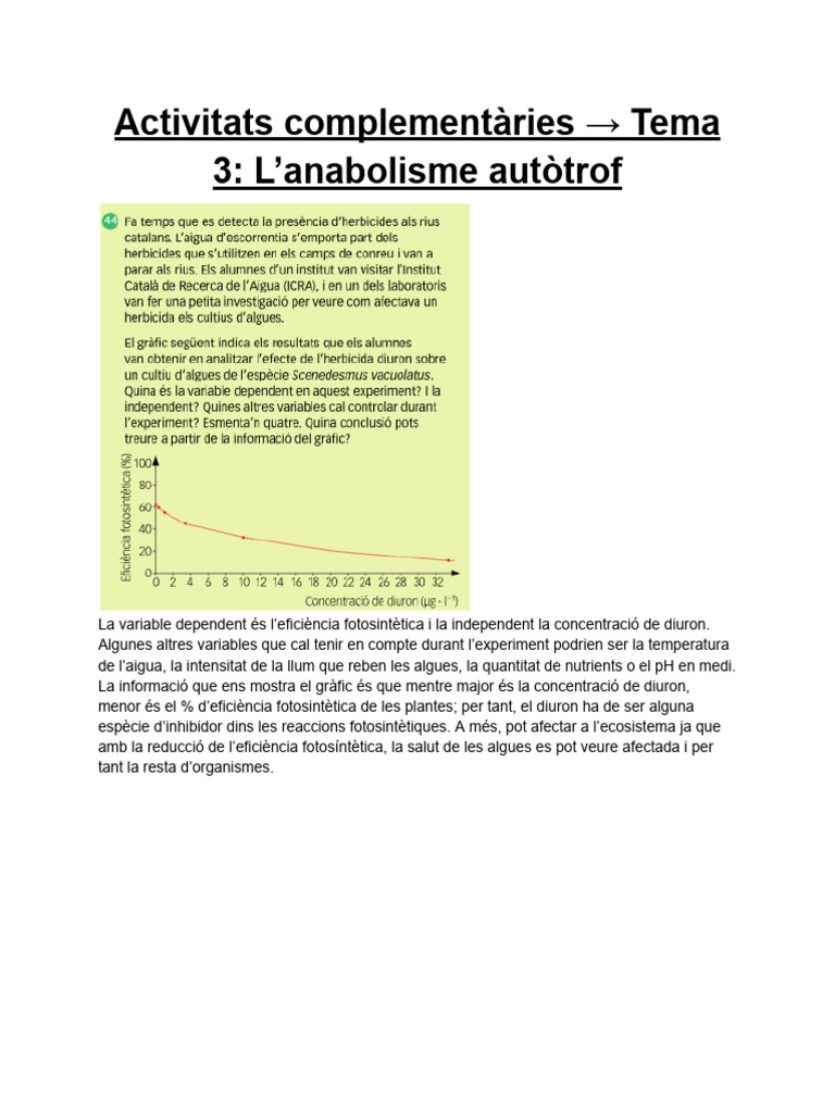 Activitats complementàries → Tema 3_ L’anabolisme autòtrof | PDF
