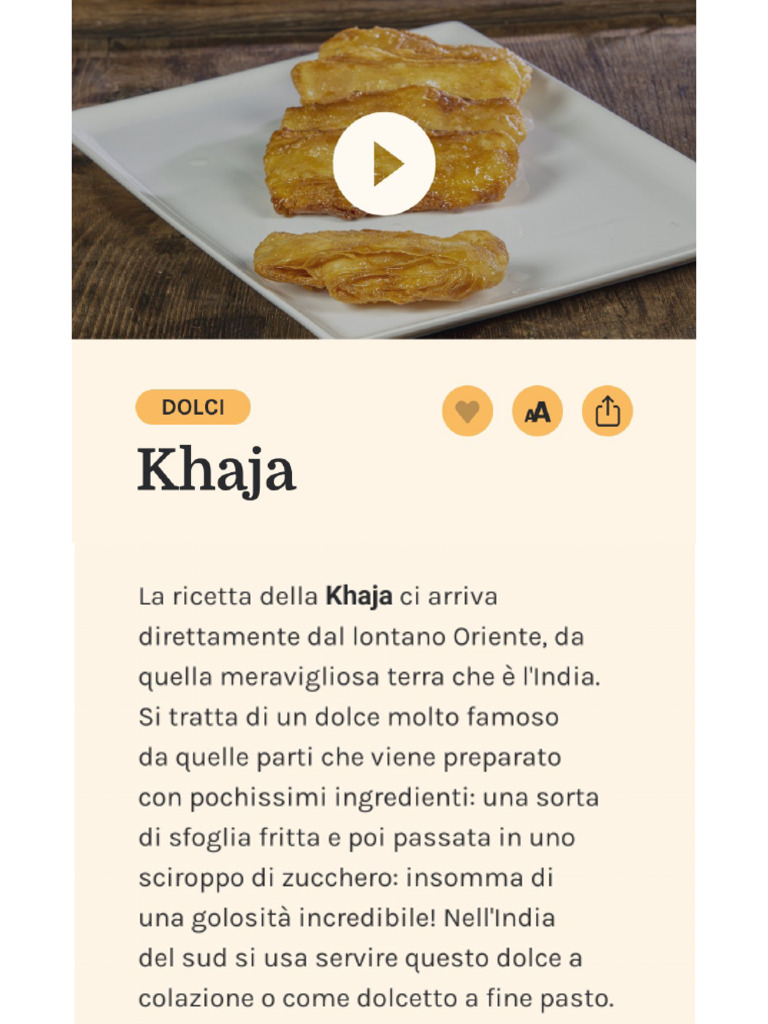 Ricetta Della Khaja Dolce Orientale | PDF