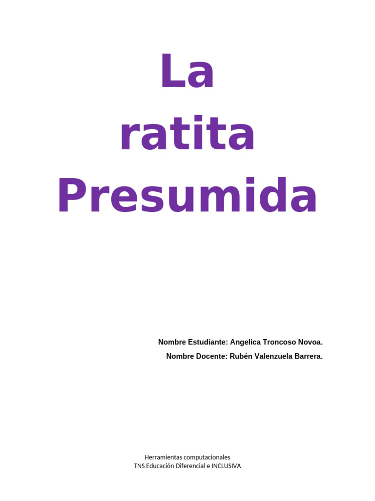 La Ratita Presumida | PDF