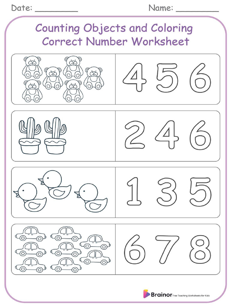 Count and Color Worksheets8 | PDF