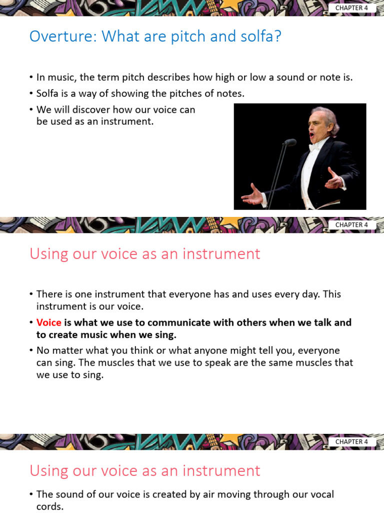 4 PITCH & SOLFA | PDF | Human Voice | Singing