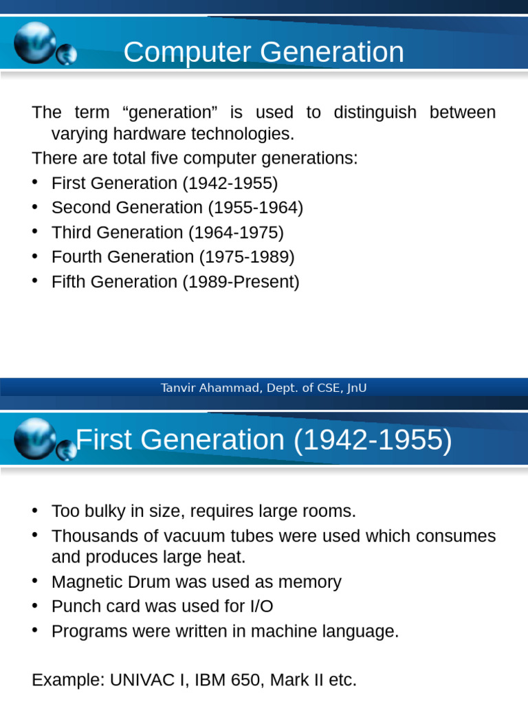 Lecture 03 - Generation | PDF | Personal Computers | Microcomputers