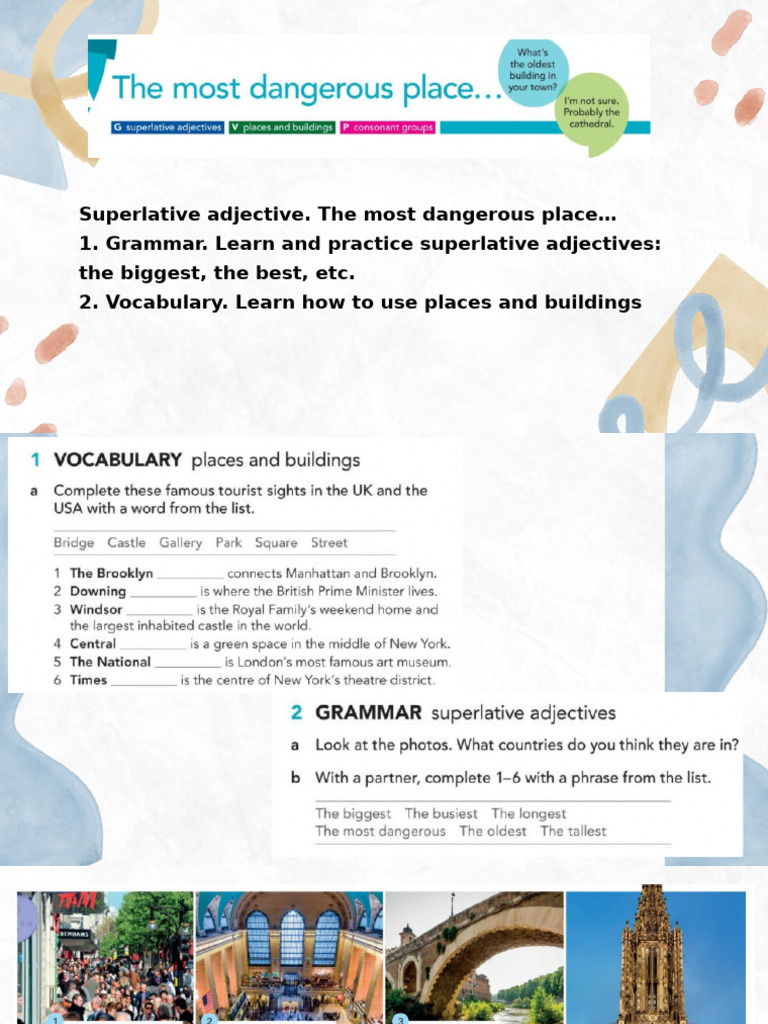 Superlative Adjective. The Most Dangerous Place | PDF