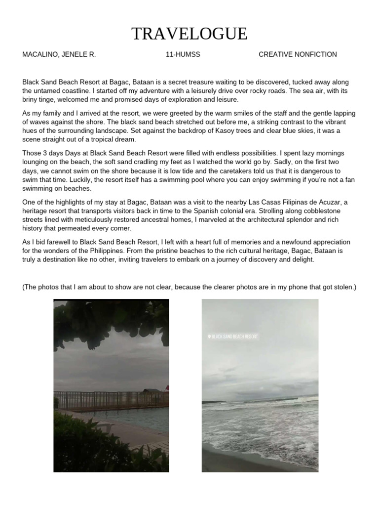Discovering Black Sand Beach Resort | PDF