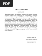 Green Computing (Different Questions) Assignment-I 3rd Sem | PDF | Data Center | Computing