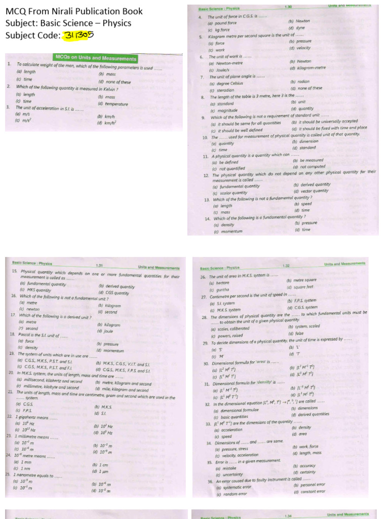Nirali Physics MCQ | PDF