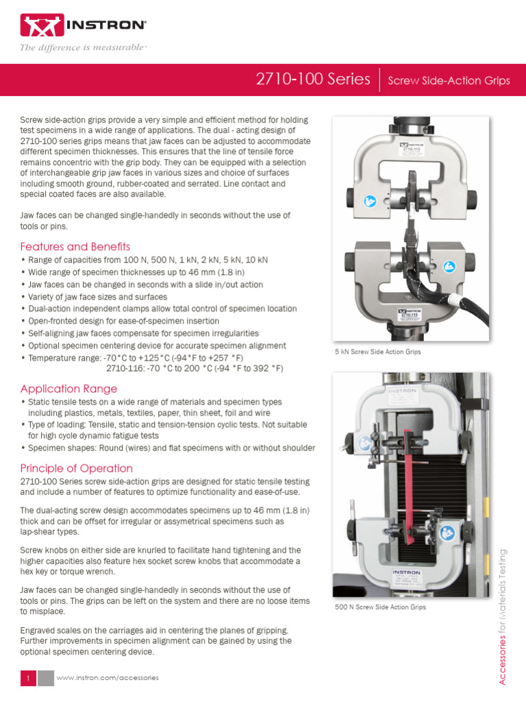 5.3 - Instron - Screw Side-Action Grips | PDF | Textiles | Screw