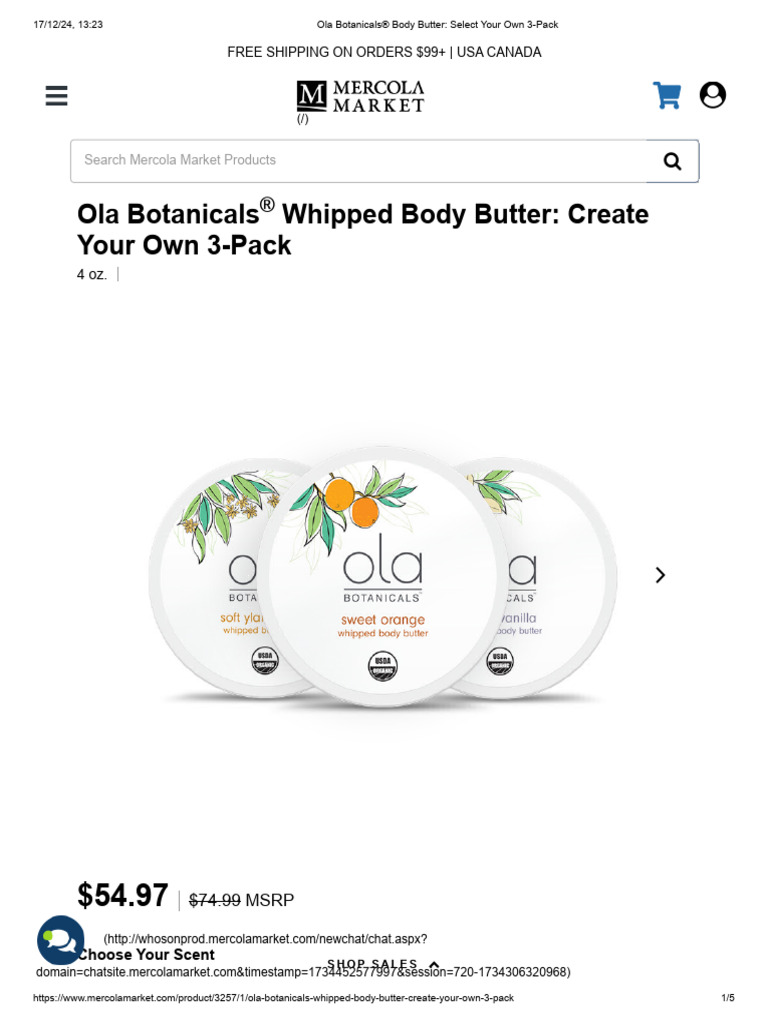 Ola Botanicals® Body Butter - Select Your Own 3-Pack | PDF