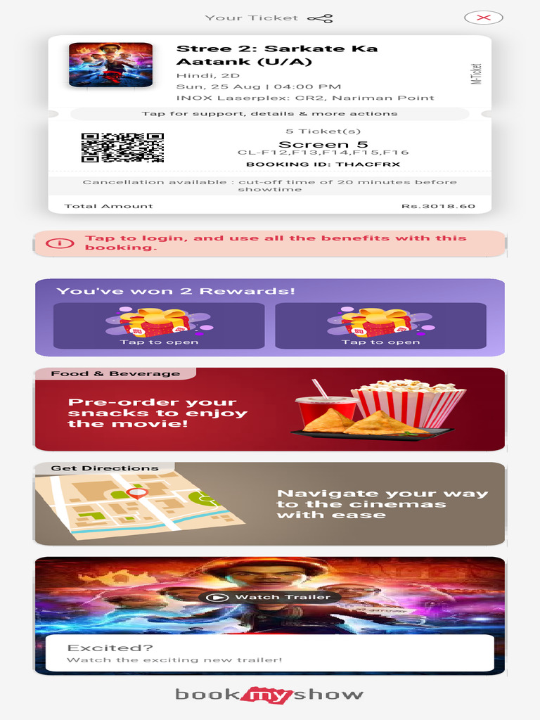 Booking Details - BookMyShow | PDF