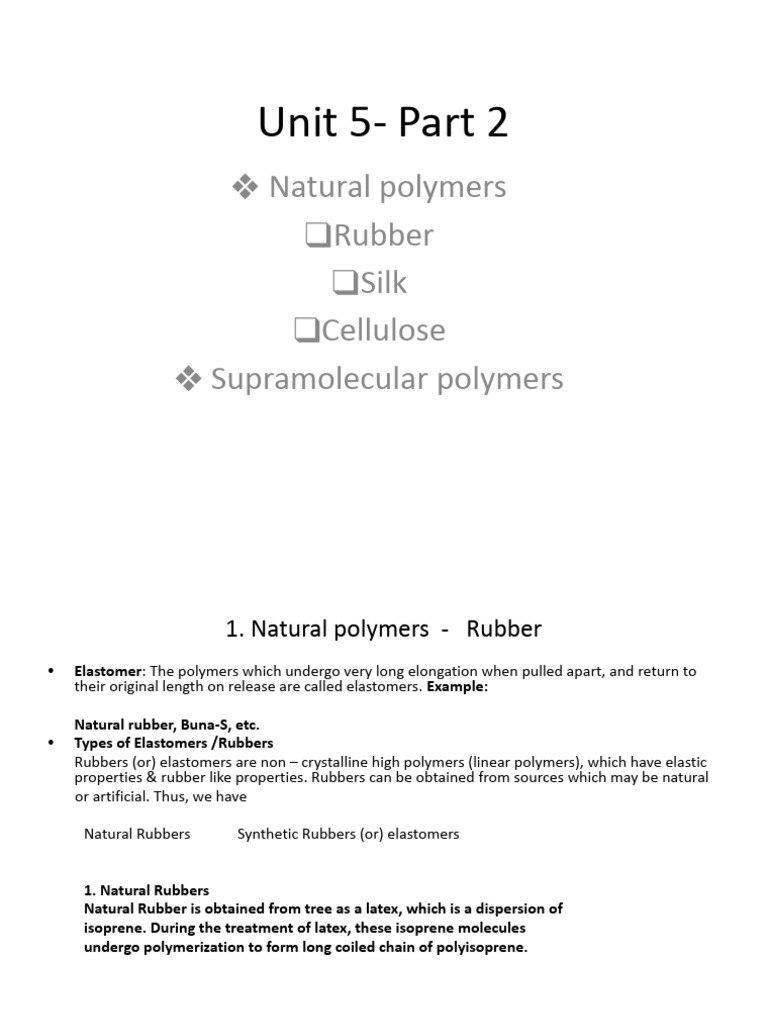 PC5.2-Natl Poly - Sup - Mol.poly | PDF | Cellulose | Polymers