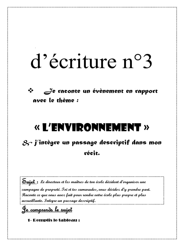 Campagne de propreté à l'école | PDF