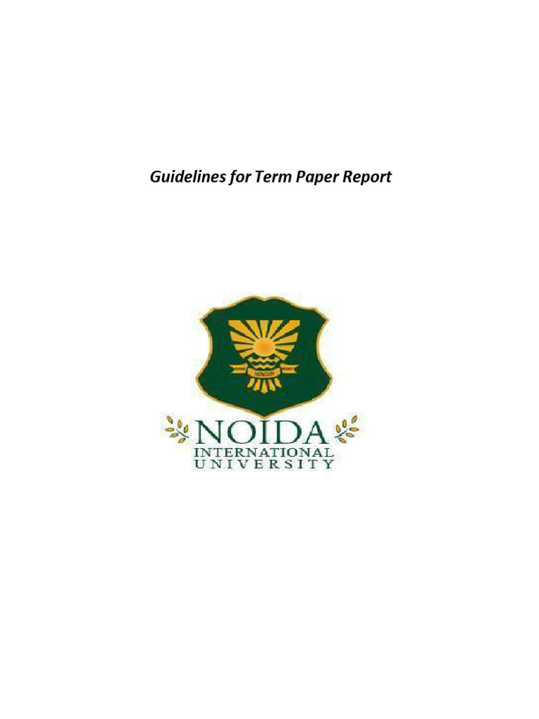 Term Paper Report Guidelines | PDF | Thesis | Abstract (Summary)