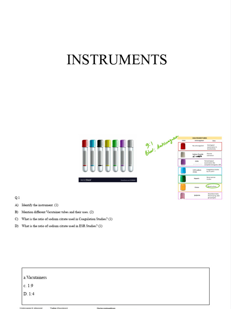 INSTRUMENTS | PDF | Blood Type | Platelet