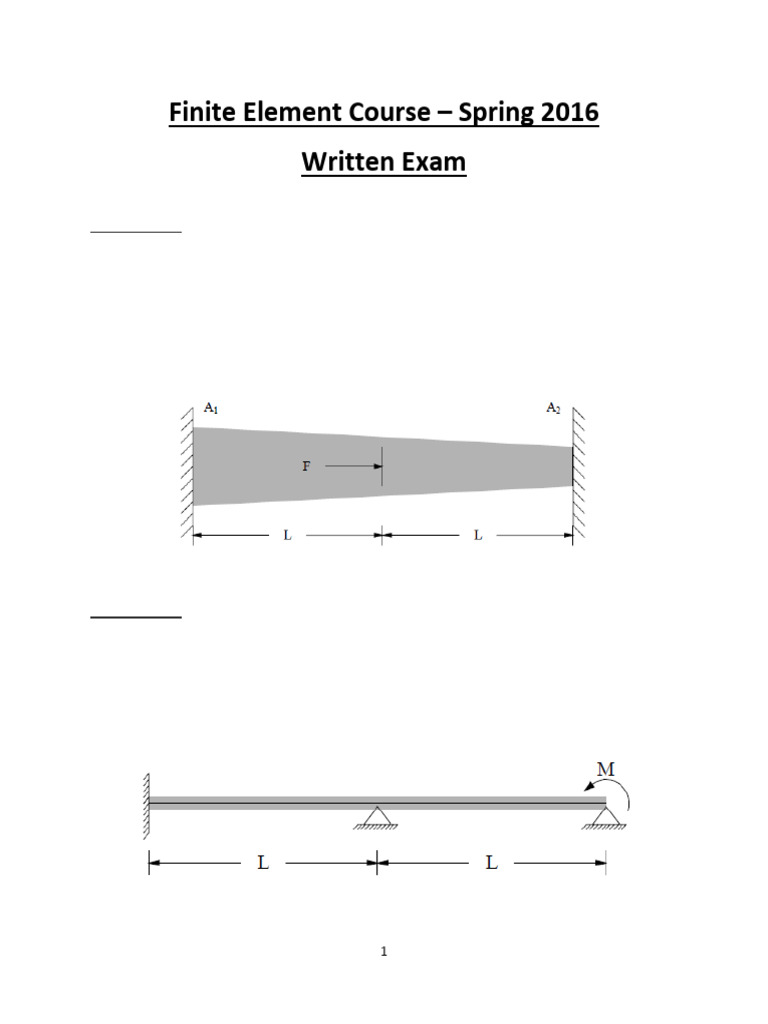 Finite Element Analysis Exam Problems | PDF