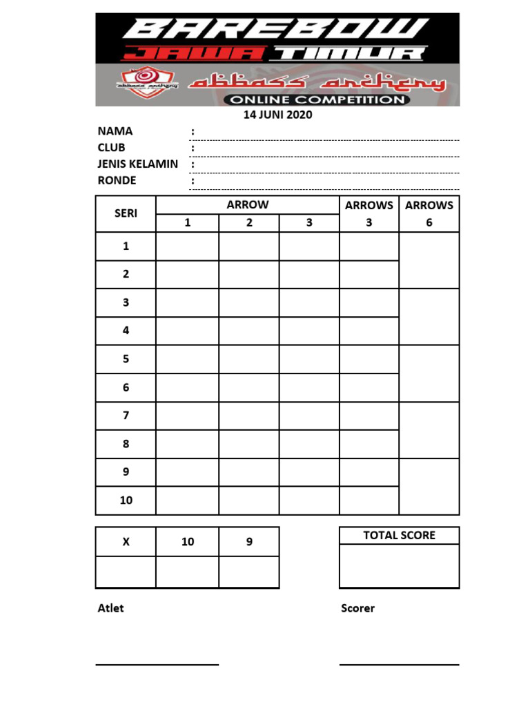 Score Sheet AOC | PDF