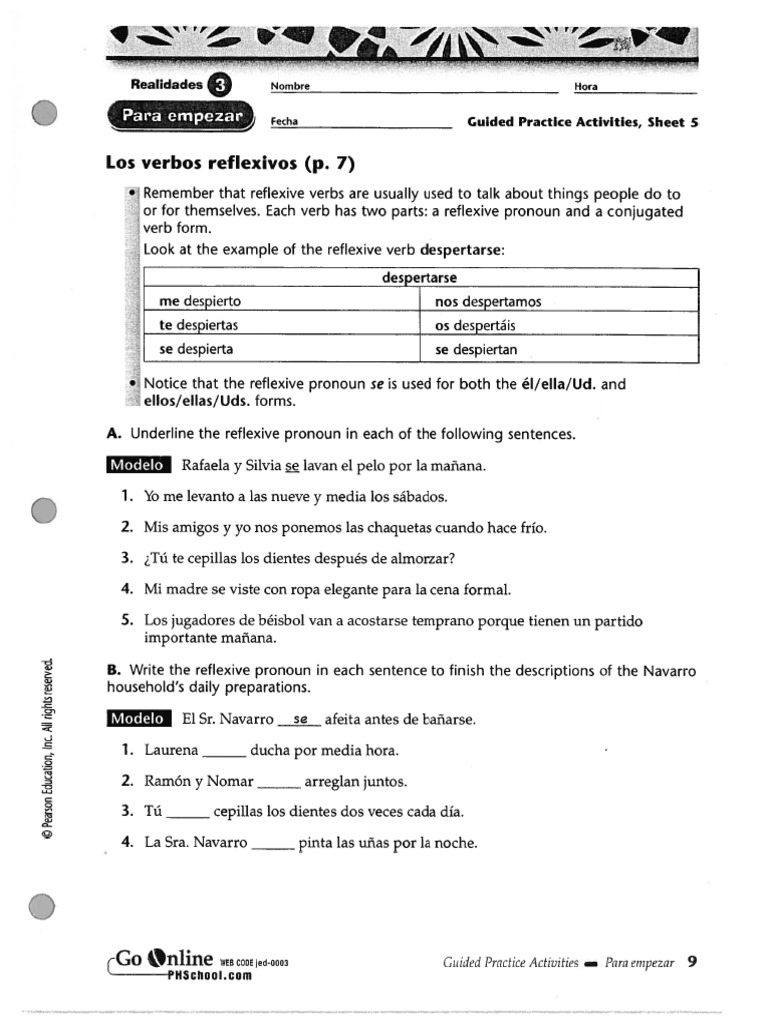 Reflexive Verbs 4 | PDF