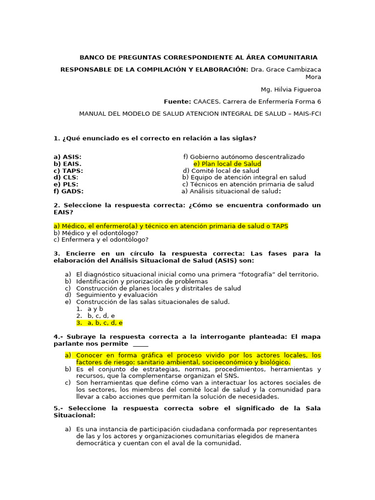 Preguntas sobre Atención Integral en Salud | PDF | Enfermería | El embarazo