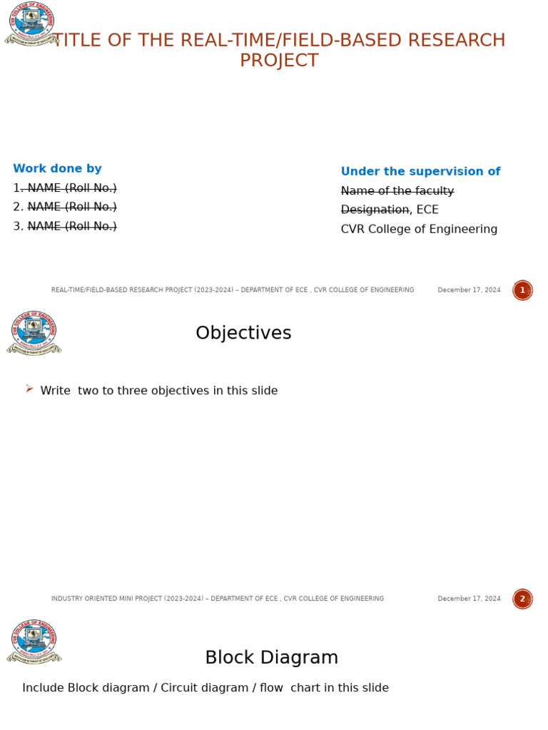 Real-Time Project Review Template-2024 | PDF