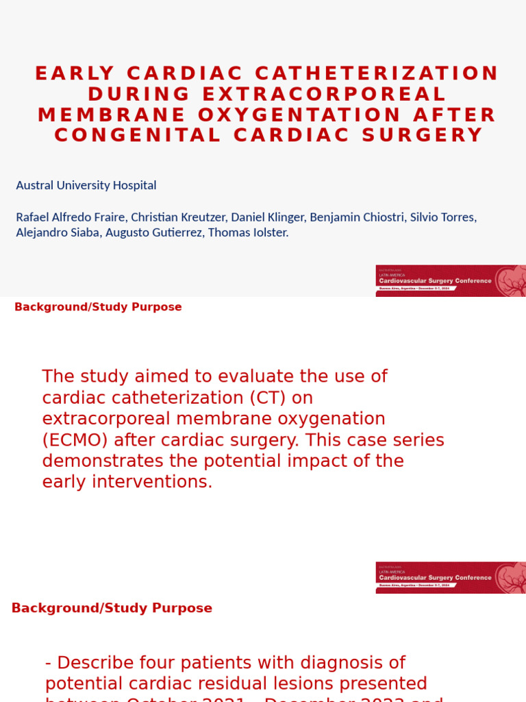 Early Cardiac Catheterization in ECMO | PDF | Diseases And Disorders ...