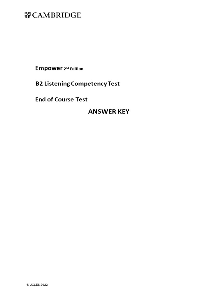 End of Course Competency Listening Test Answer Key | PDF