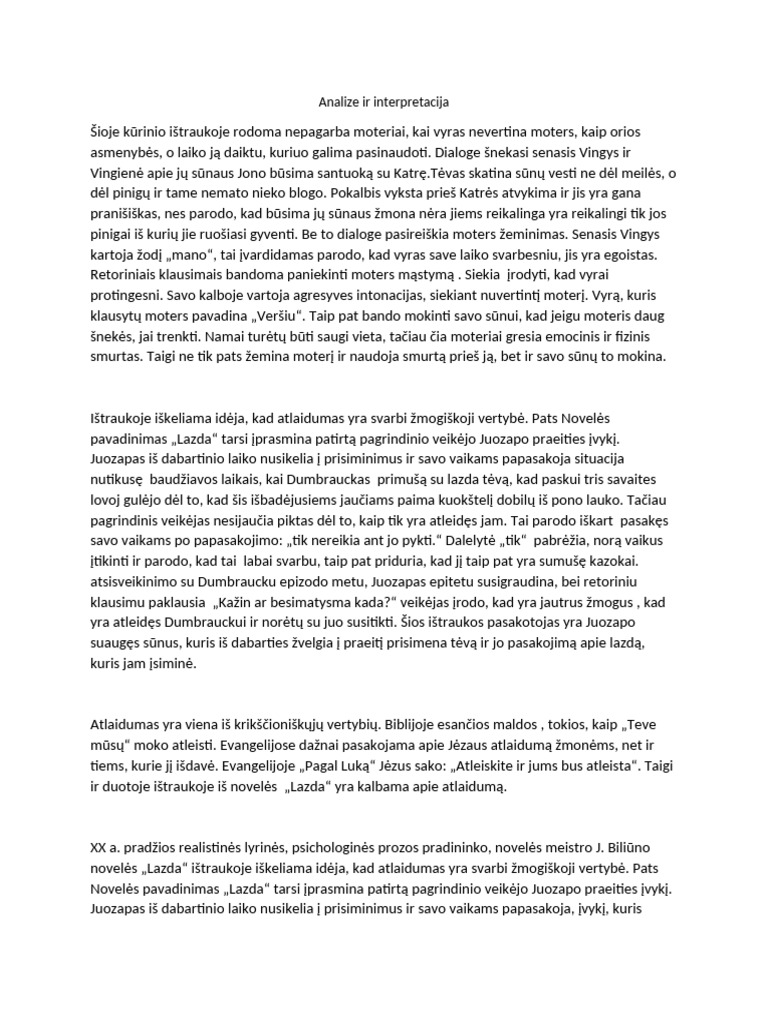Analize Ir Interpretacija | PDF