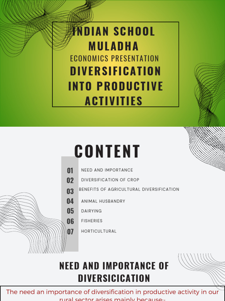 Diversification of Production Activities | PDF | Agriculture | Livestock