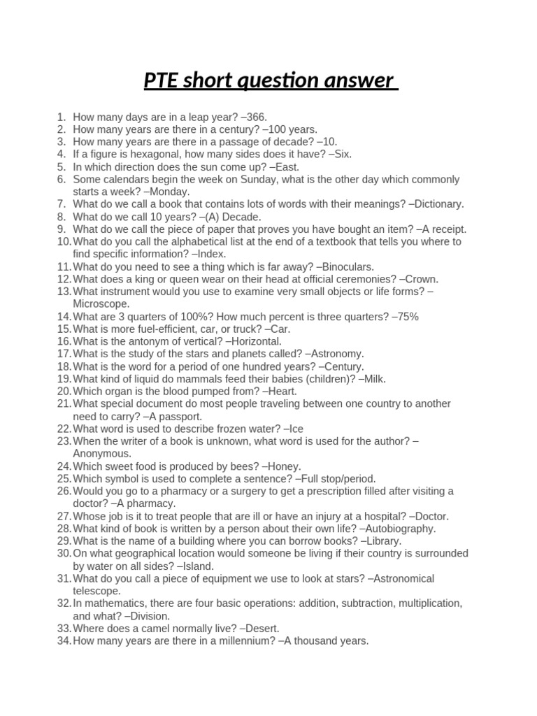 PTE short question answer | PDF | Cartesian Coordinate System