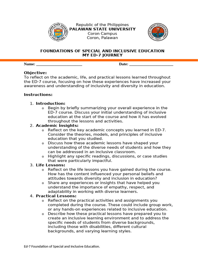 Ed 7 Final Requirement | PDF | Inclusion (Education) | Pedagogy