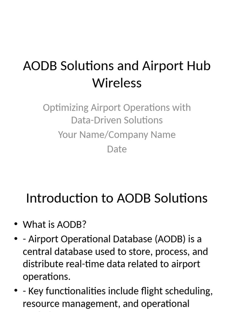 AODB Solutions and Airport Hub Wireless | PDF